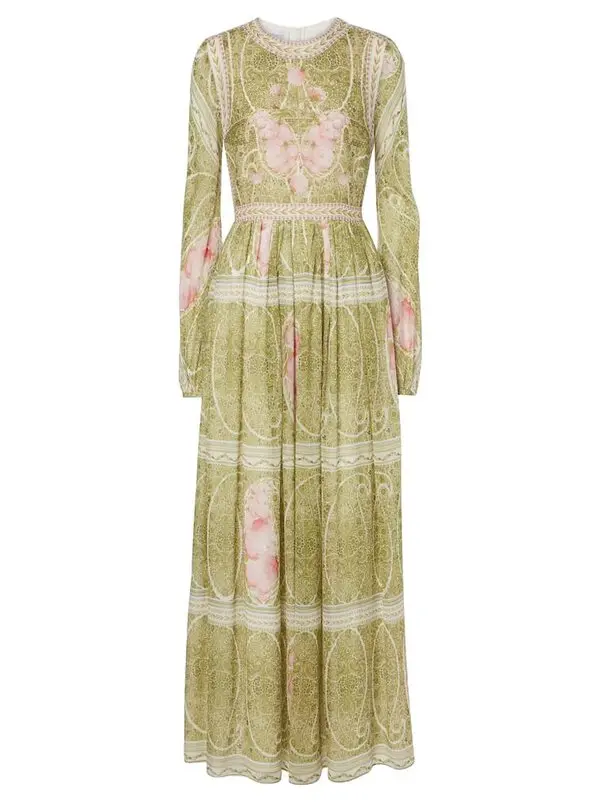 Giambattista Valli Floral Silk Georgette Maxi Dress - Green