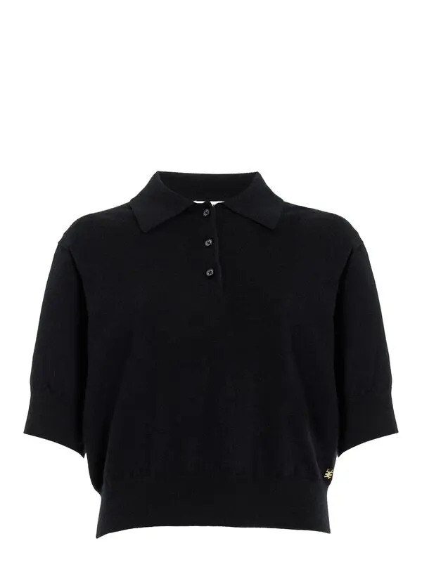 Eterne Journey Cashmere Polo Sweater - Black