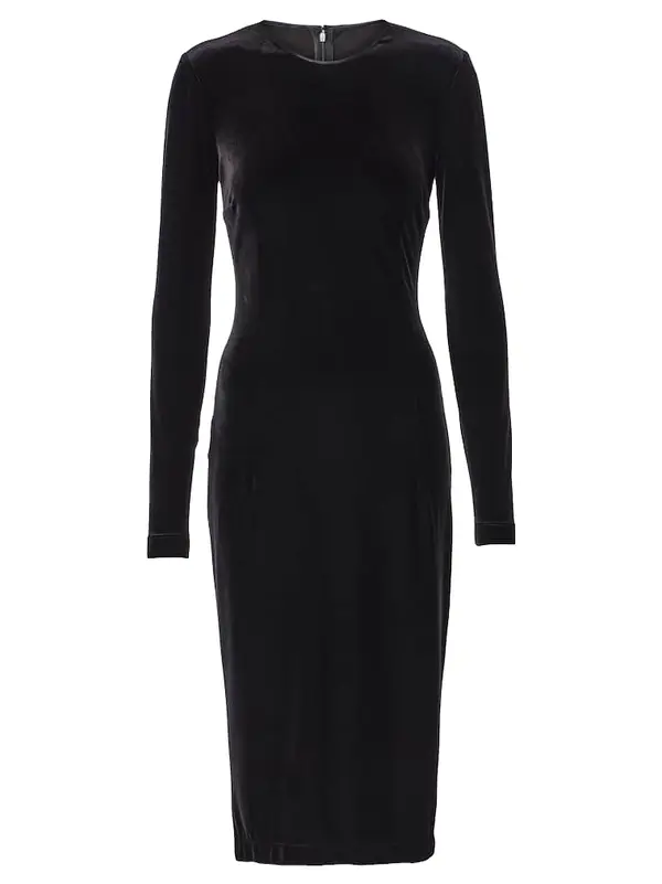 Dolce & Gabbana Velvet Midi Dress - Black
