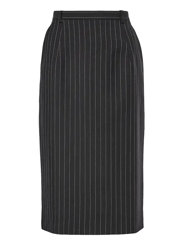 Dolce & Gabbana Pinstripe Wool Pencil Skirt - Grey