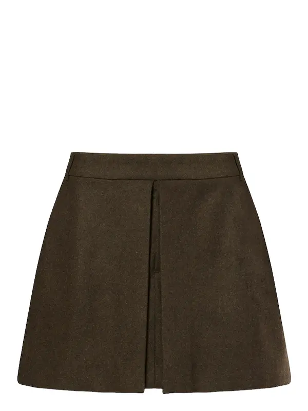 Ami Flannel Mini Skirt - Brown