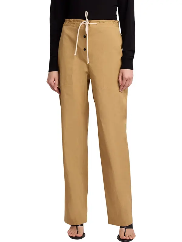 THE ROW Bonnette Technical Cotton Pants - Brown Paper