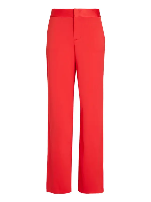 Alice + Olivia Satin-crepe Wide-leg Pants - Red