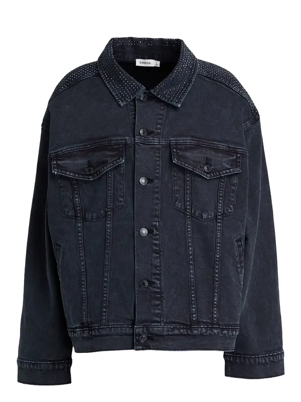 Simkhai Lambert Crystal-embellished Denim Jacket - Black