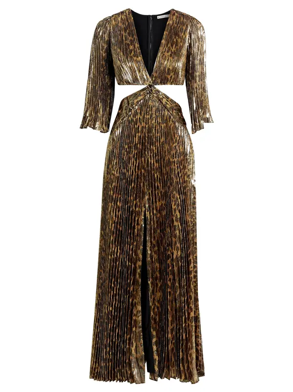 Alice + Olivia Bahama Metallic Leopard-print Maxi Dress - Animal Print