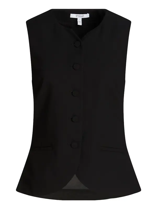 Derek Lam 10 Crosby Ruched Crepe Vest - Black