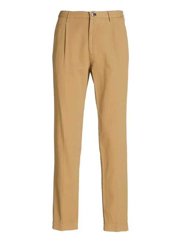 SLOWEAR Incotex Pleated Cotton And Linenblend Twill Chinos - Sand