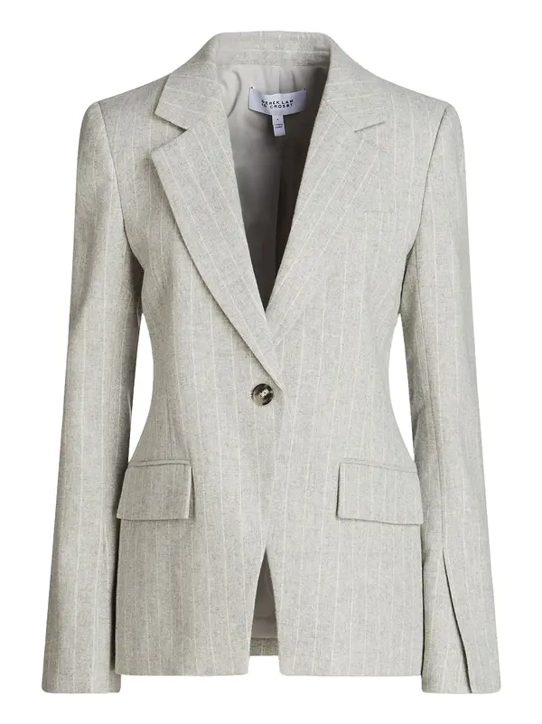 Derek Lam 10 Crosby Pinstriped Wool-blend Blazer - Light Gray