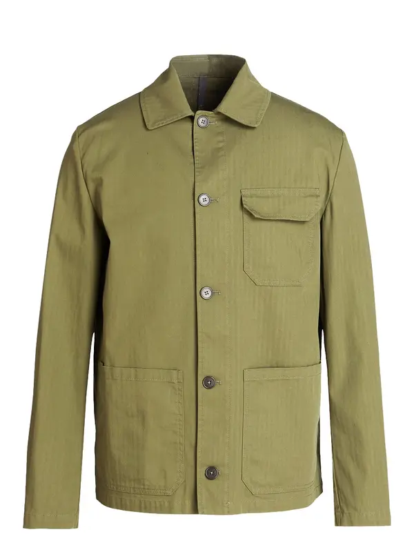 SLOWEAR Montedoro Herringbone Cotton-blend Jacquard Jacket - Army Green