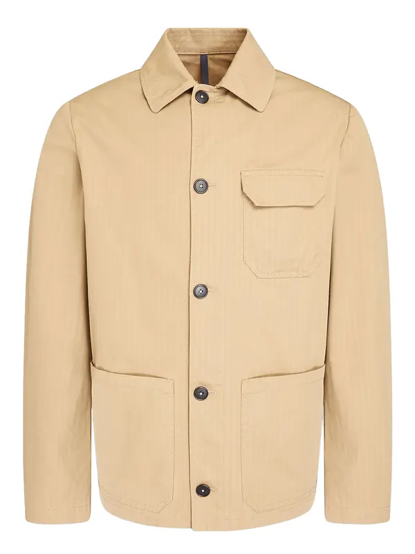 SLOWEAR Montedoro Herringbone Cotton-blend Jacquard Jacket - Beige