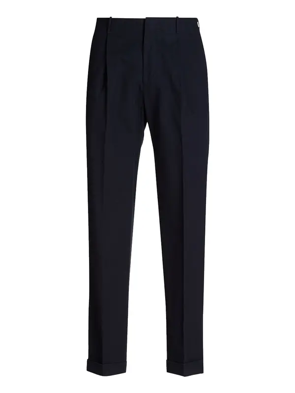 SLOWEAR Incotex Pleated Cotton Trousers - Midnight Blue