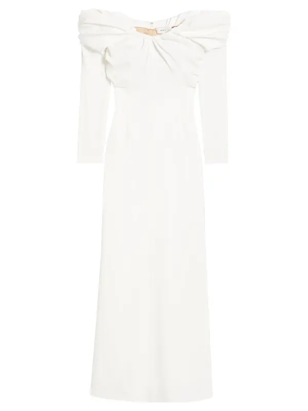 A.L.C. Off-the-shoulder Pleated Cady Maxi Dress - White