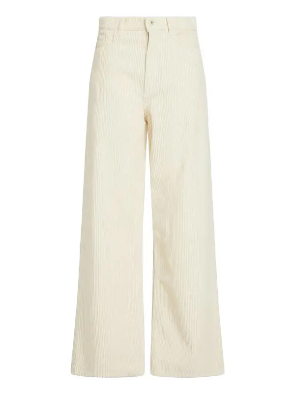 WANDLER Magnolia Cotton-corduroy Wide-leg Pants - Ecru