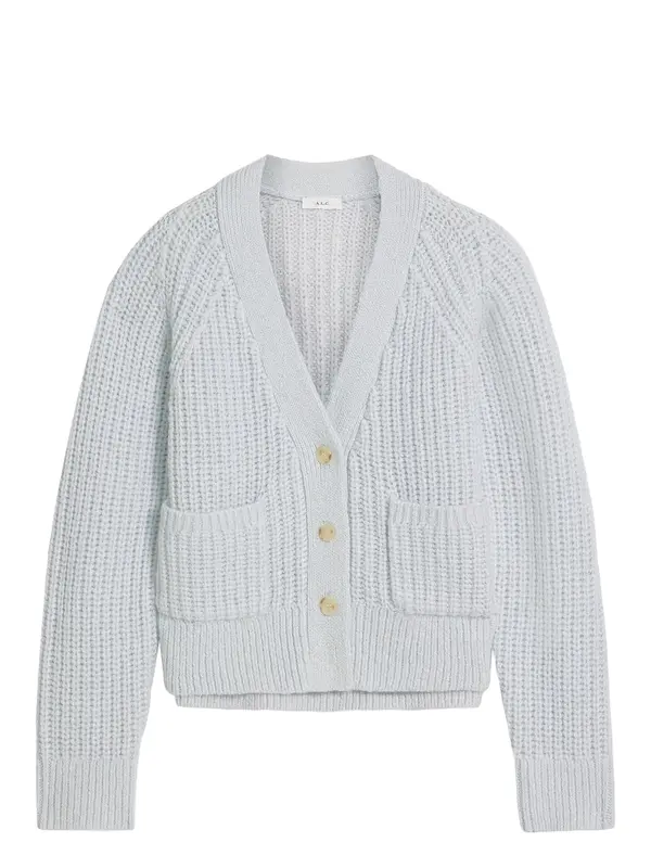 A.L.C. Ribbed Wool-blend Cardigan - Sky Blue