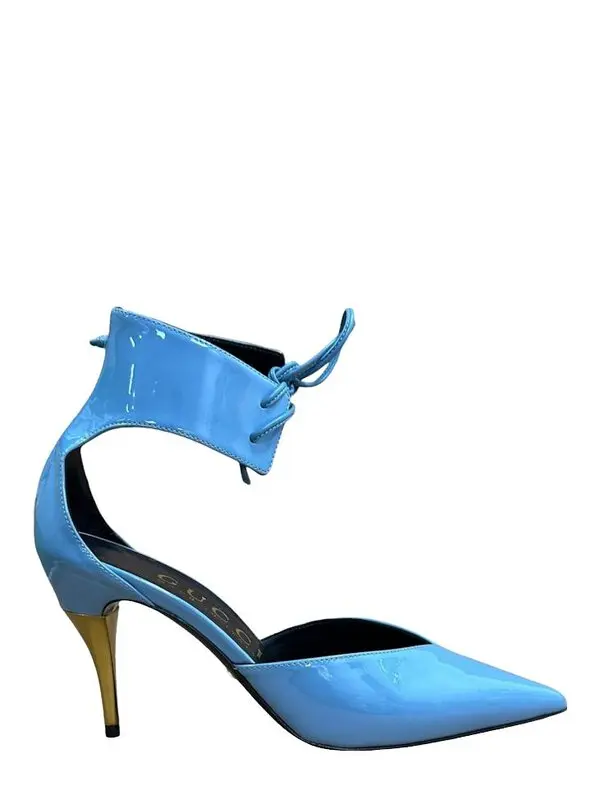 Gucci High Heel Pump With Ankle Cuff - Blue