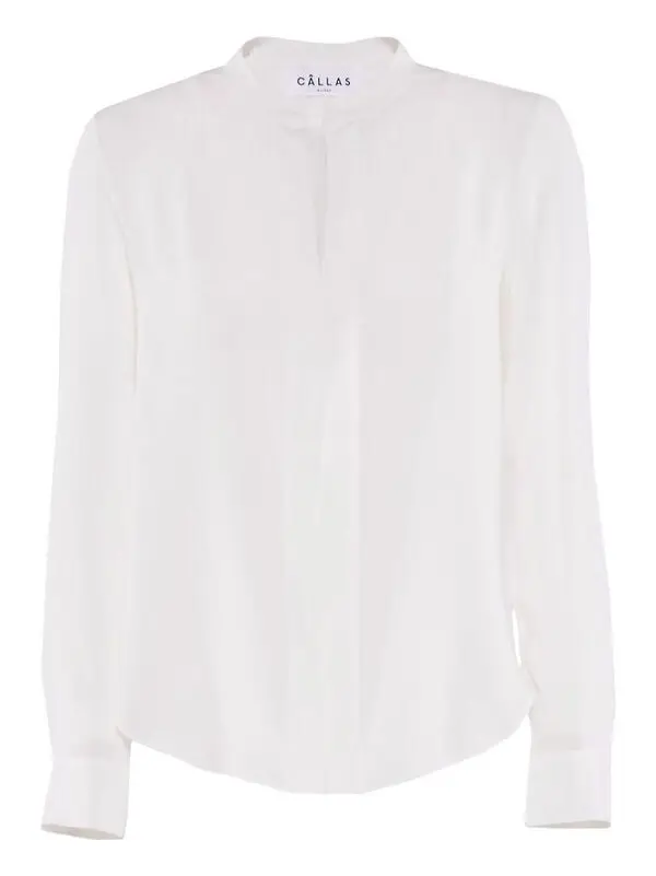 CALLAS MILANO Olympia Long Sleeve Silk Top - Ivory