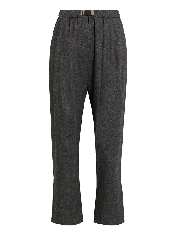 Brunello Cucinelli Belted Tweed Tapered Pants - Charcoal