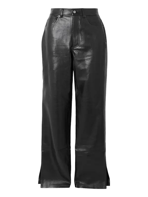 ANINE BING Roy Recycled Leather Pants - Black