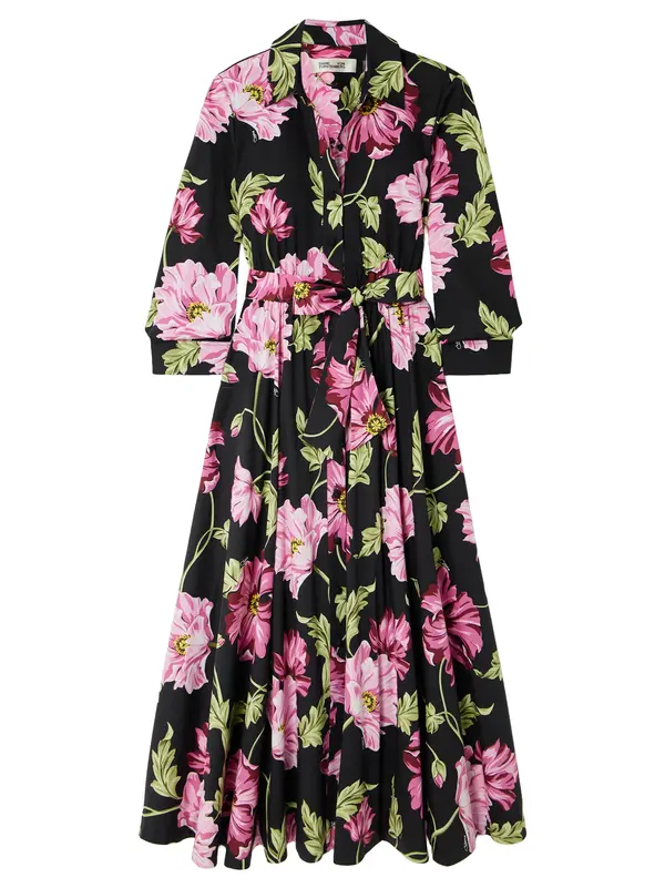 Diane Von Furstenberg Blaine Floral-print Midi Shirt Dress - Pink