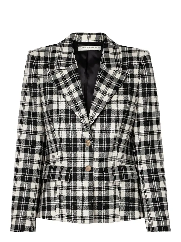 Alessandra Rich Checked Wool-twill Blazer - Multi