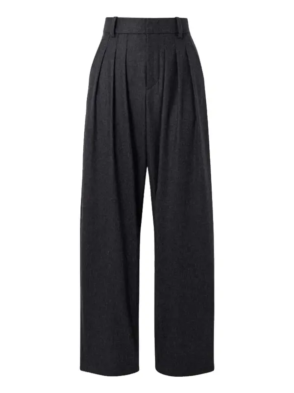 Isabel Marant Casile Pleated Straight-leg Pants - Gray