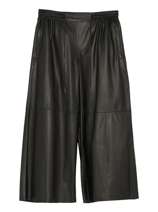 YVES SALOMON Culotte Leather Trousers - Black