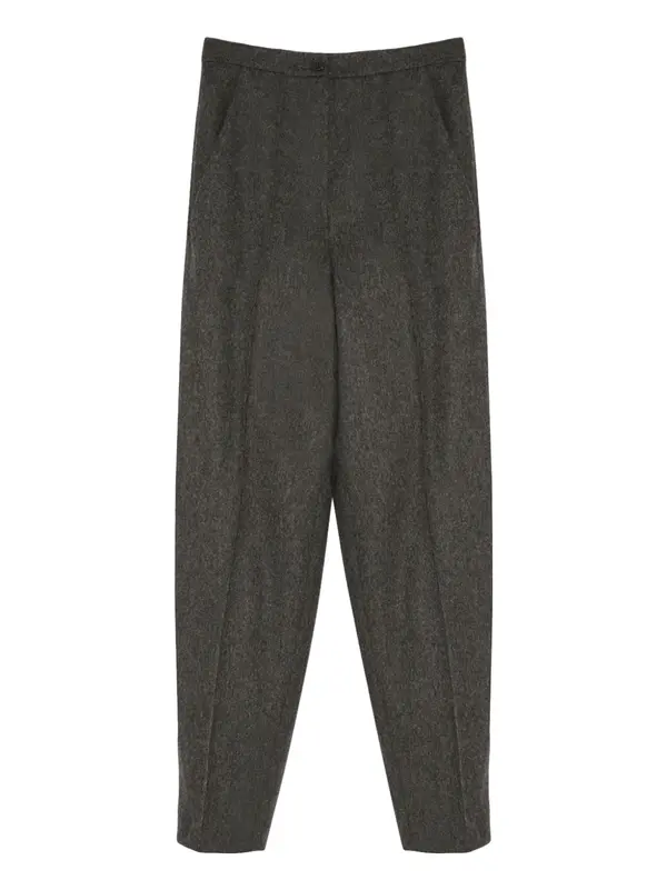 YVES SALOMON Flannel Tailored Trousers - Grey