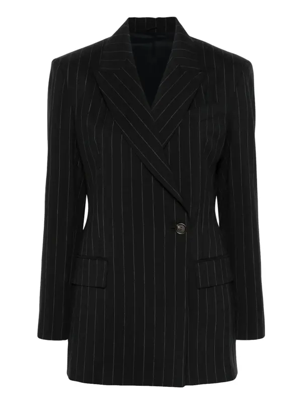 Brunello Cucinelli Pinstripe-pattern Blazer - Black