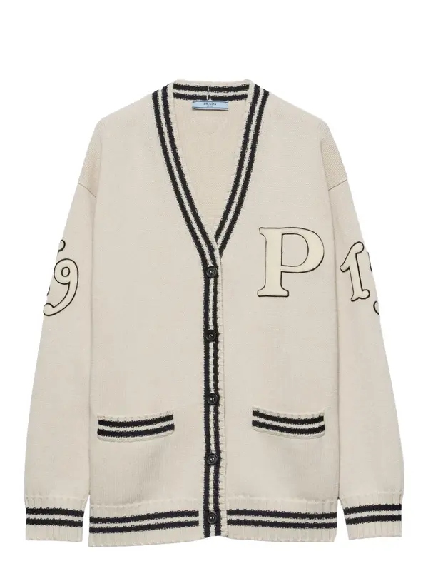 Prada Wool And Cashmere Cardigan - Neutrals