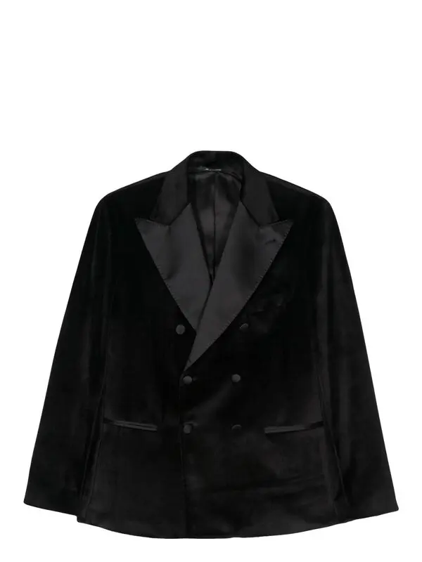 REVERES 1949 Velvet Suit Jacket - Black