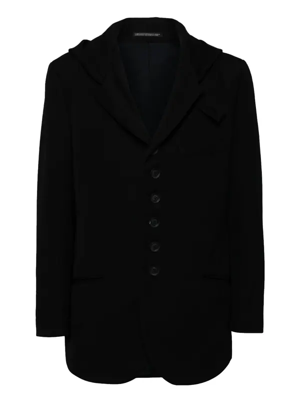 Yohji Yamamoto Hooded Wool Jacket - Black