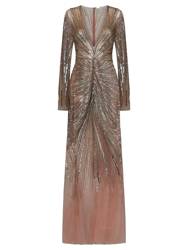 ROOM76 Sequin-embellished Gathered Dress - Neutrals