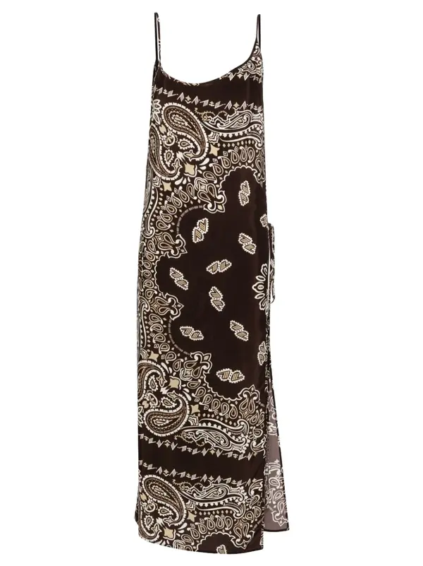 Attico Bandana-print Midi Dress - Brown