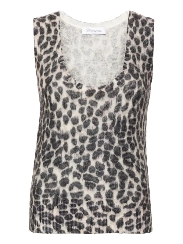 Blumarine Leopard-print Tank Top - Neutrals