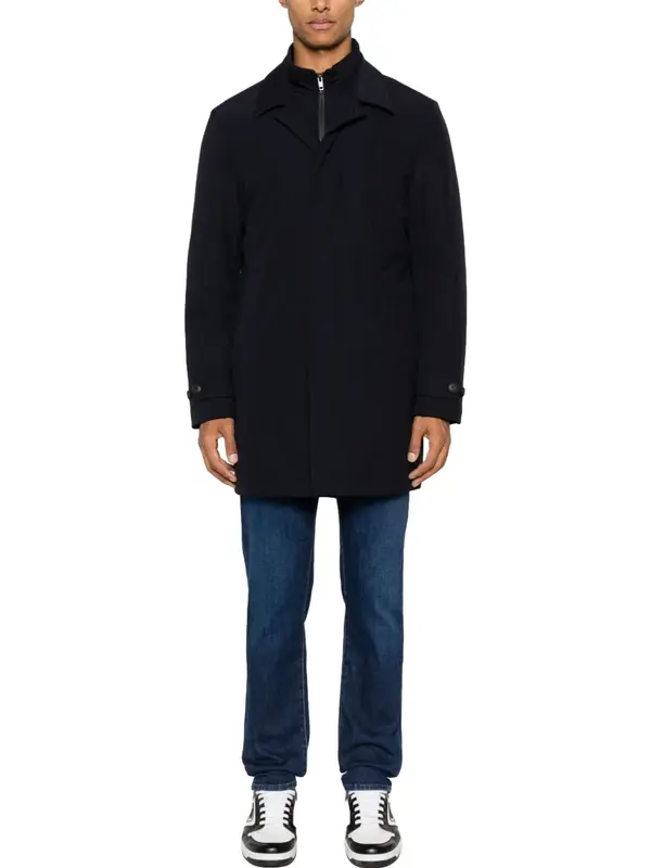 FAY Layered-effect Coat - Blue