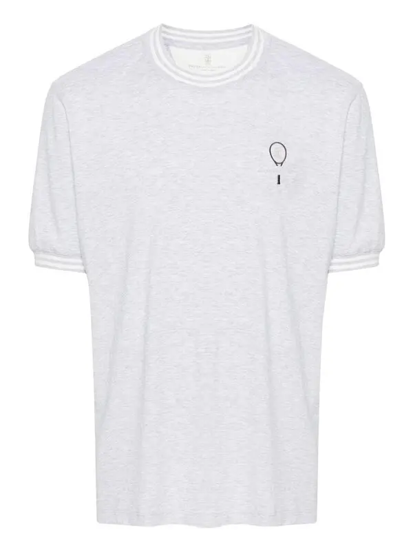 Brunello Cucinelli Tennis-logo T-shirt - Grey