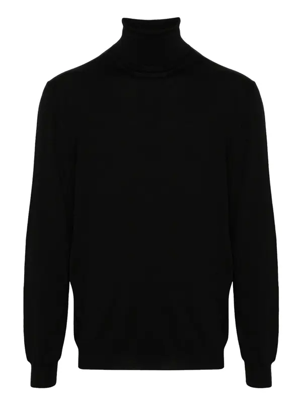ZANONE Fine-knit Roll Neck Sweater - Black
