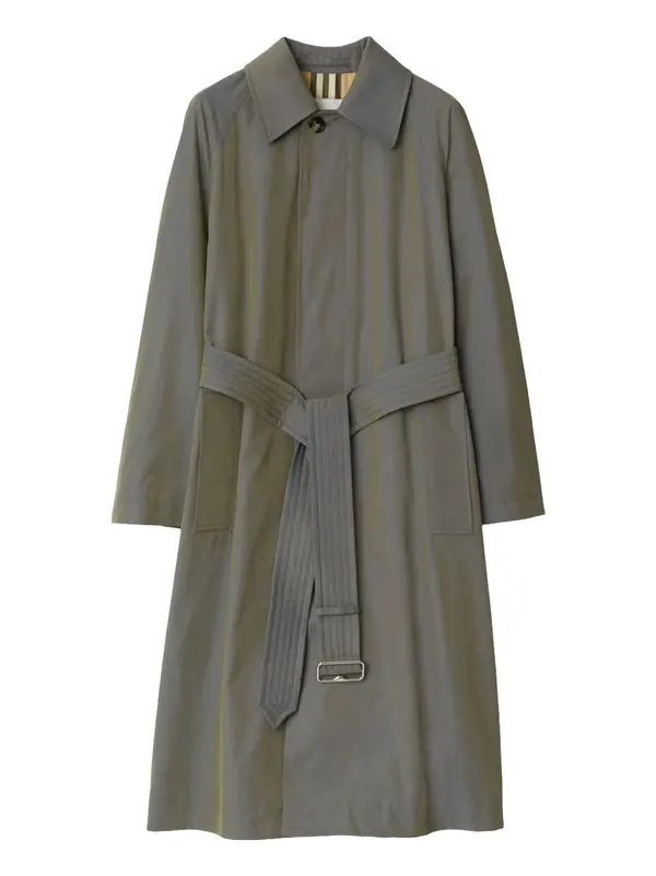 Burberry Long Cotton Car Coat - Grey