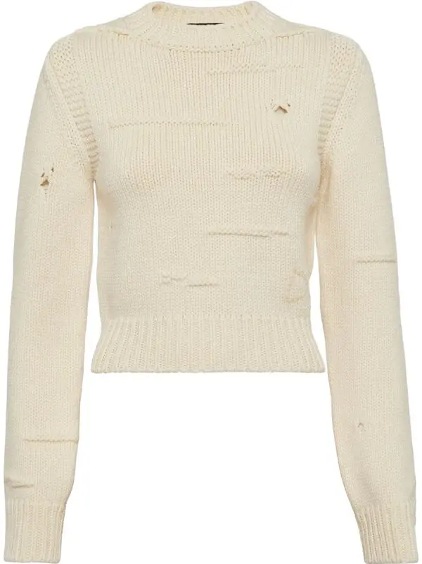 Dsquared2 Ripped-detailing Knitted Jumper - Neutrals