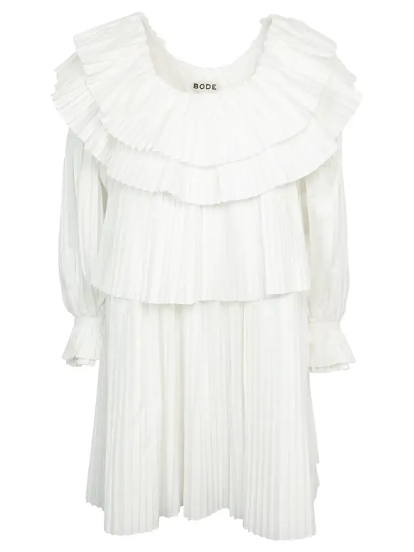 BODE Brunch Tiered Dress - White