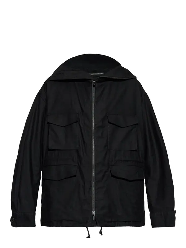 Yohji Yamamoto Zip-up Hooded Jacket - Black
