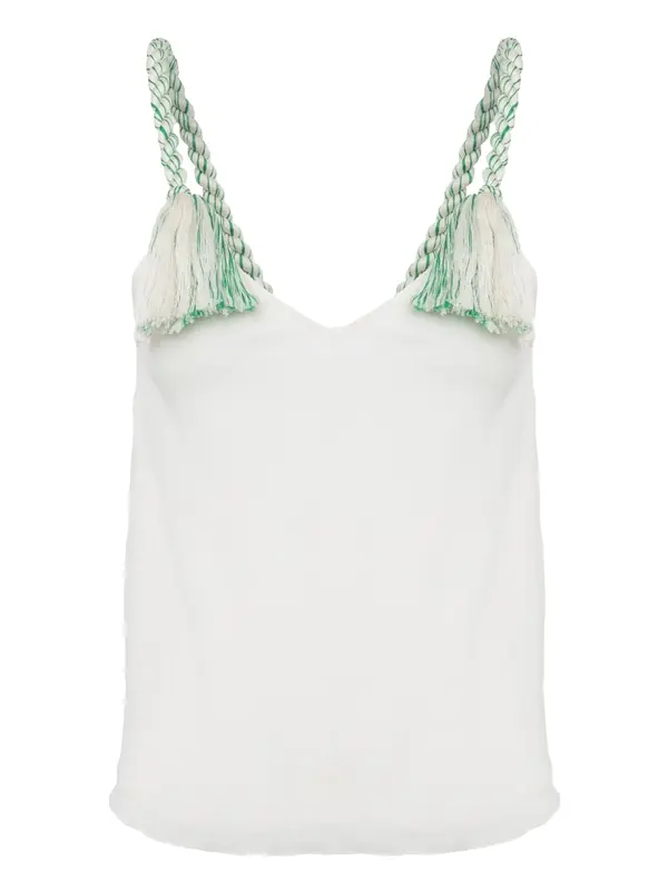 JW Anderson Tassel-strap V-neck Top - White