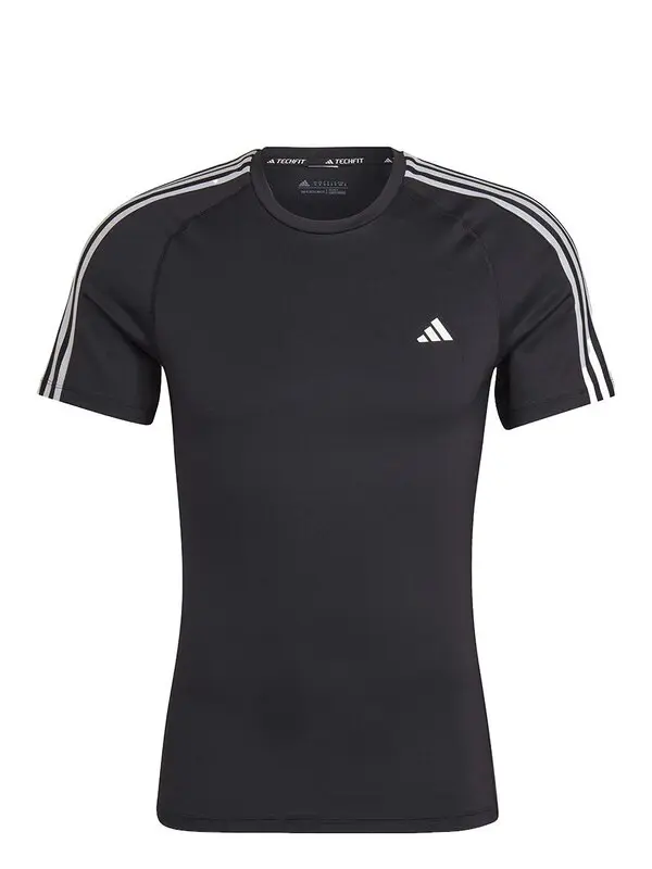 Adidas Techfit 3stripes Training Tee Shirt - Black