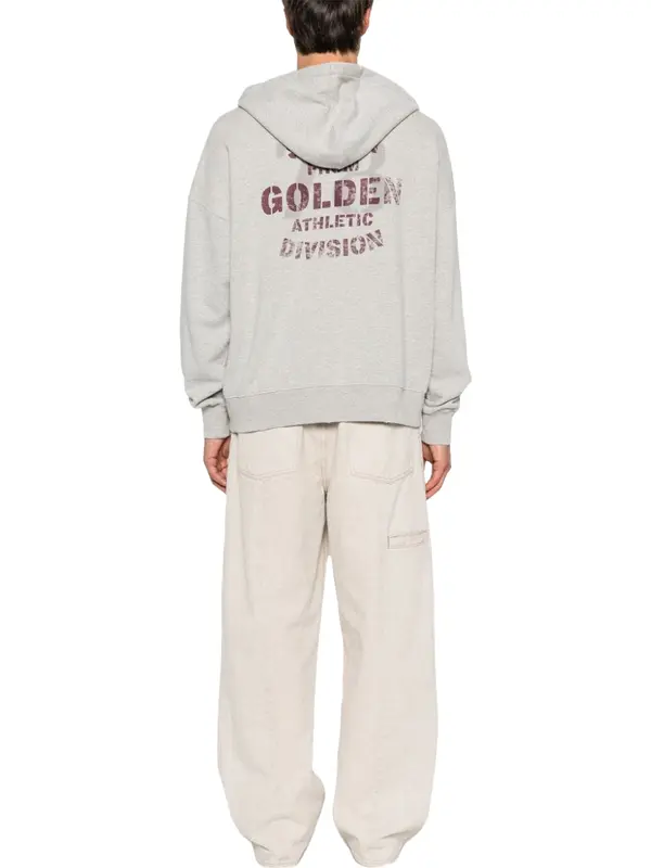 GOLDEN GOOSE Printed Cotton Hoodie - Grey