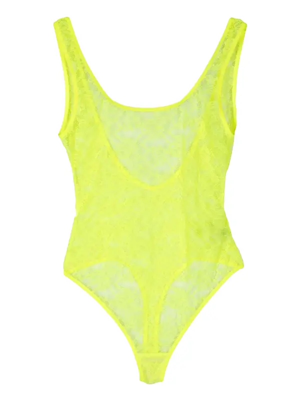 MAISON CLOSE Flashback Néon Open Back Bodysuit - Yellow