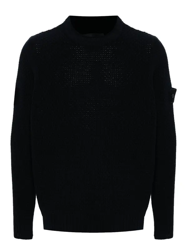 Stone Island Compass Badge Knit Sweater - Blue