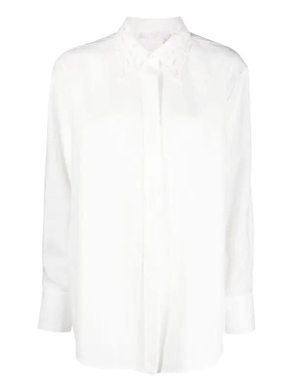 Chloé Broderie Anglaise Linen Shirt - White