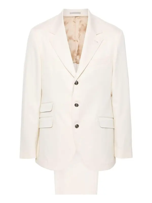 Brunello Cucinelli Pleated Suit - Neutrals