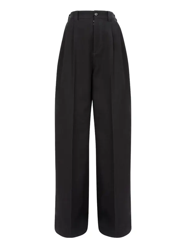 MAISON MARGIELA High-waisted Wide-leg Trousers - Black