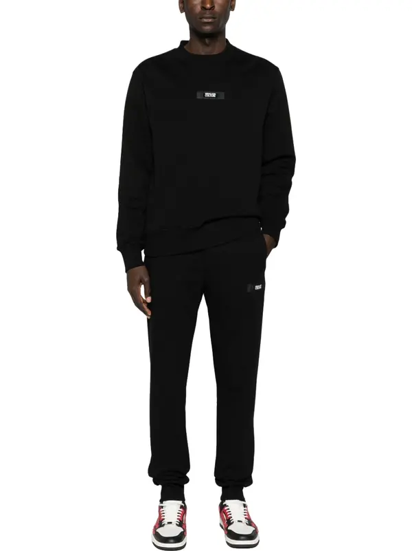 Versace Logo-patch Cotton Track Pants - Black